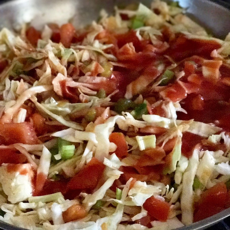 Cabbage and Tomato Stew - Lean Bellas Kitchen