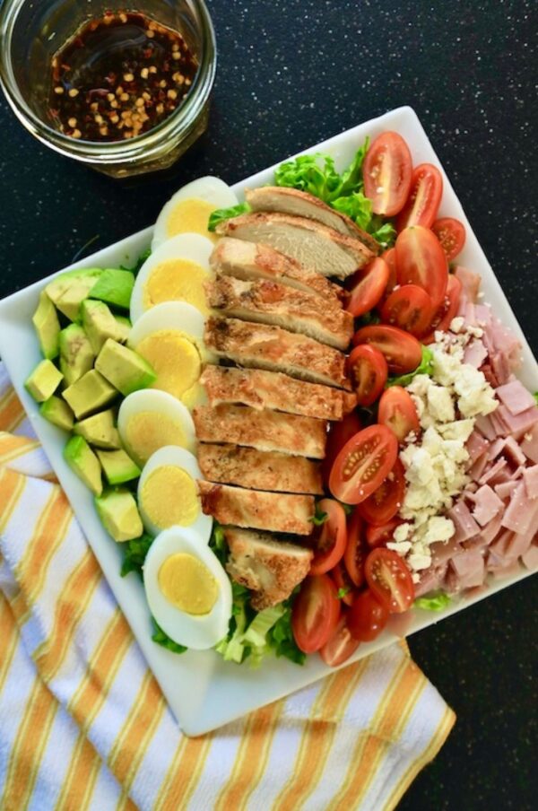 Crispy Chicken Cobb Salad - Lean Bellas Kitchen