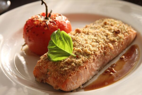 Easy Almond Crusted Baked Salmon - Lean Bellas Kitchen